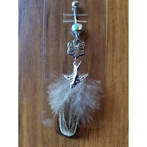 Body Rage | Jewelry | Feather Gem Bird Belly Button Ring 4g | Poshmark